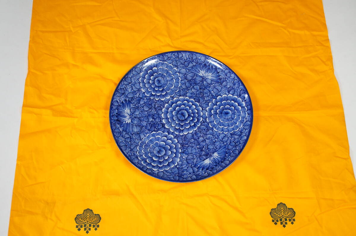 Yahoo!オークション - A302 古伊万里 太明成化年製 染付印判手線描菊図...