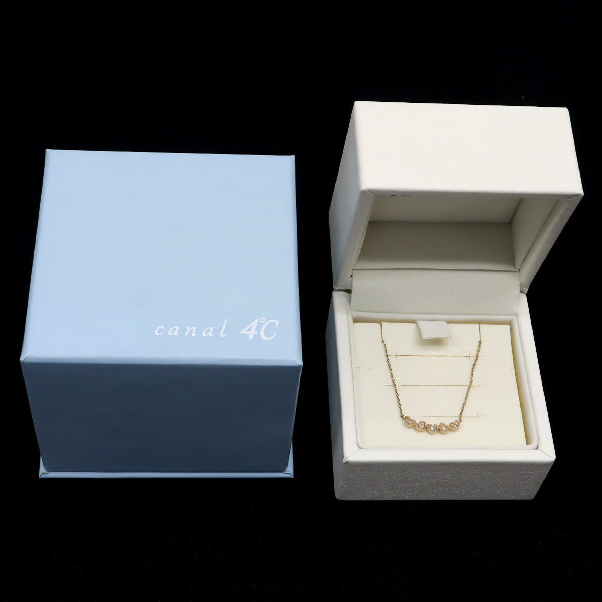 Yahoo!オークション - canal 4℃ K10PG ダイヤモンド ネックレス 0.9g...
