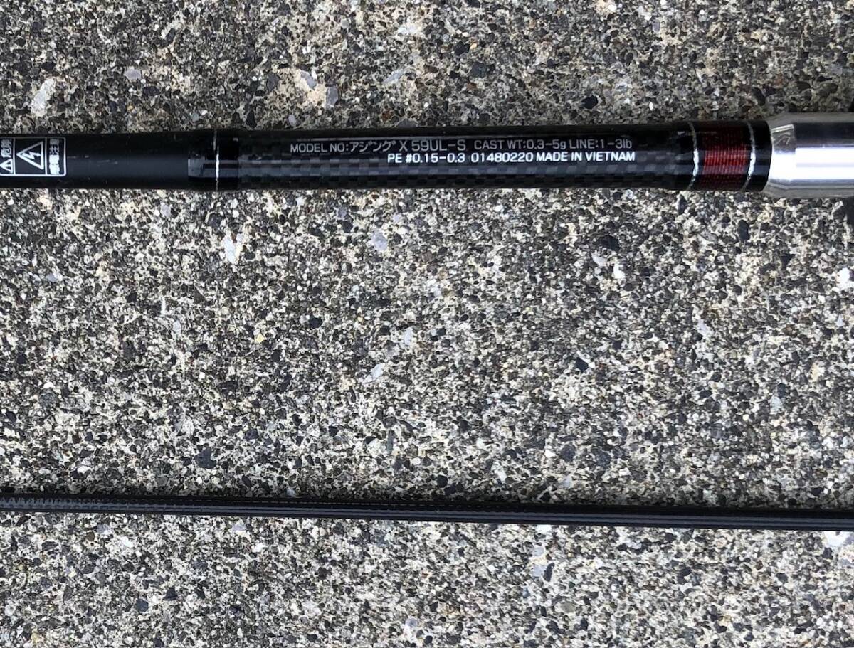 Yahoo!オークション - 中古品 ダイワ 釣竿 アジングX 59UL-S スピニン...