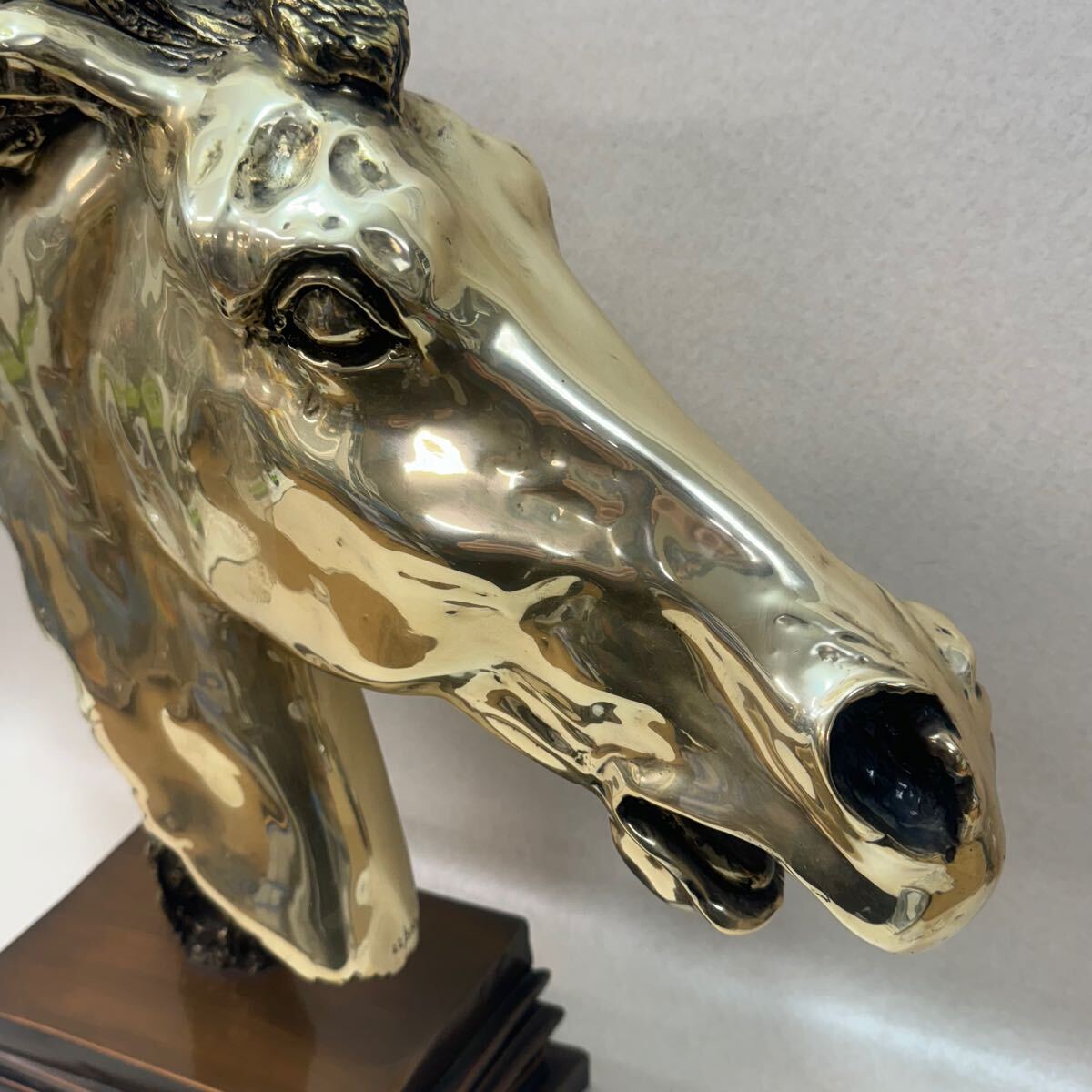 Yahoo!オークション - E3 在銘 ブロンズ 馬 頭像 置物 西洋彫刻美術品 ...