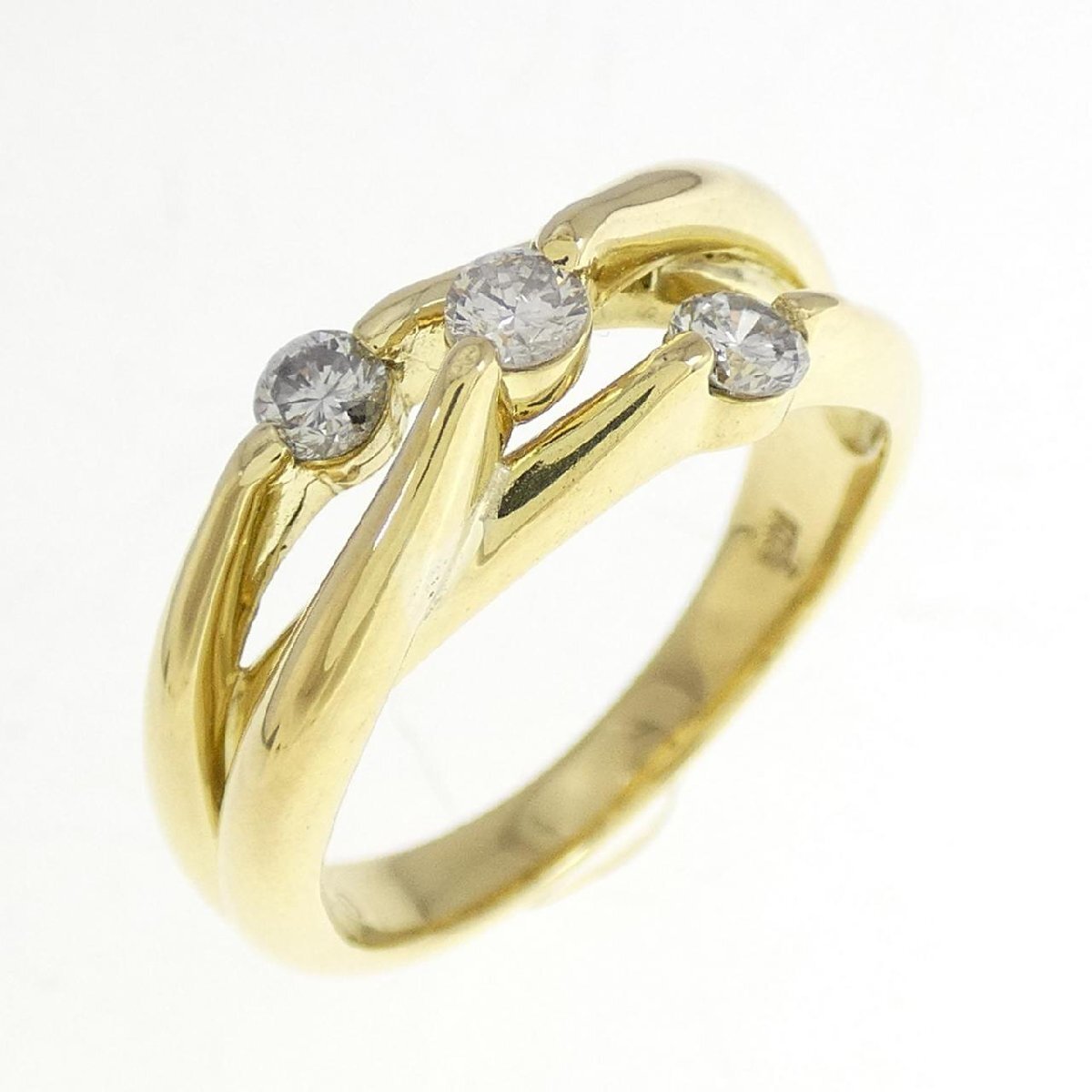 Yahoo!オークション - K18YG ダイヤモンド リング 0.30CT