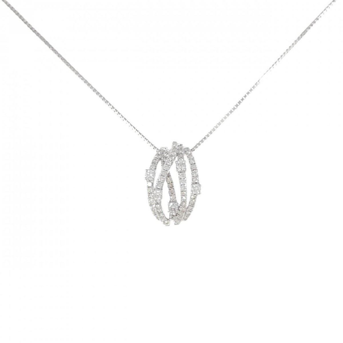 Yahoo!オークション - K18WG ダイヤモンド ネックレス 0.43CT