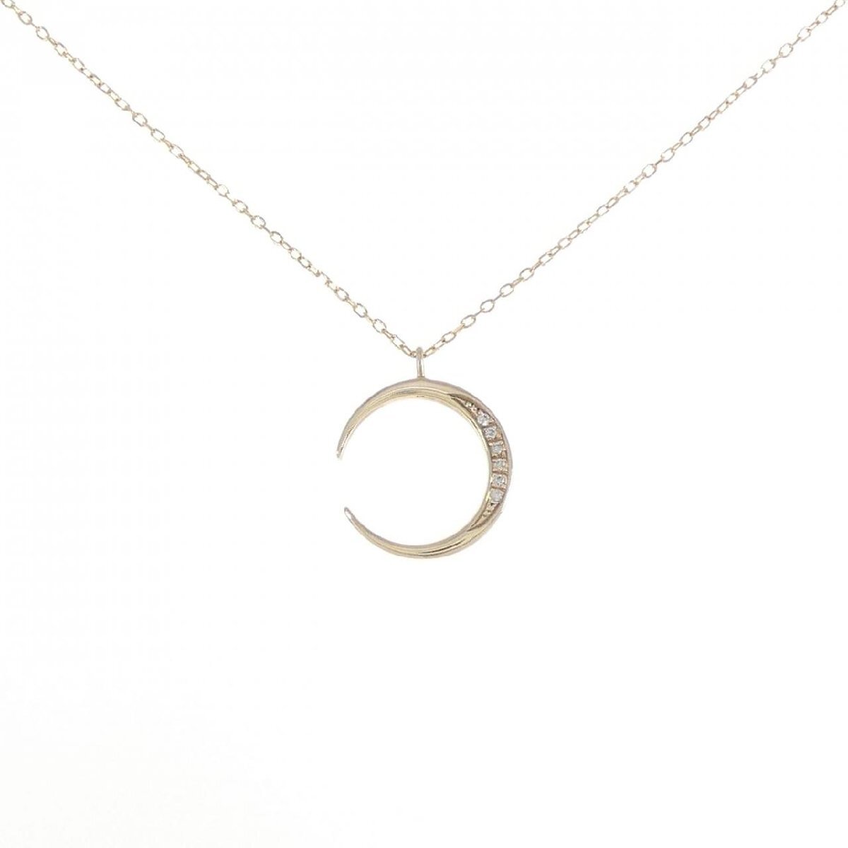 Yahoo!オークション - K10YG ムーン ダイヤモンド ネックレス