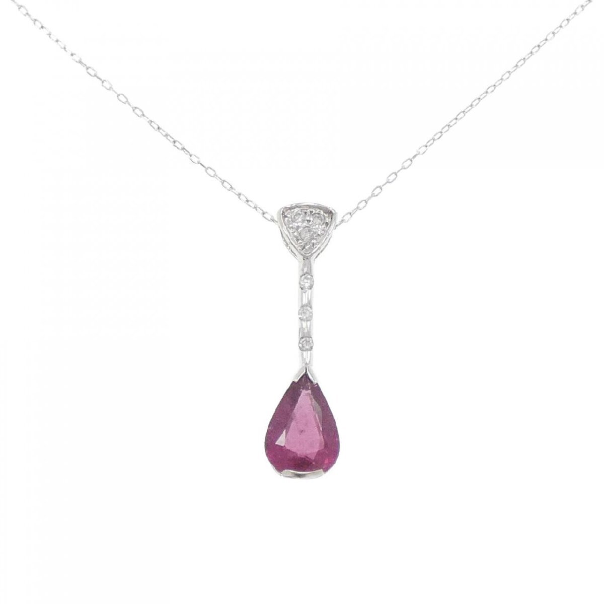 Yahoo!オークション - K18WG ルベライトトルマリン ネックレス 1.69CT