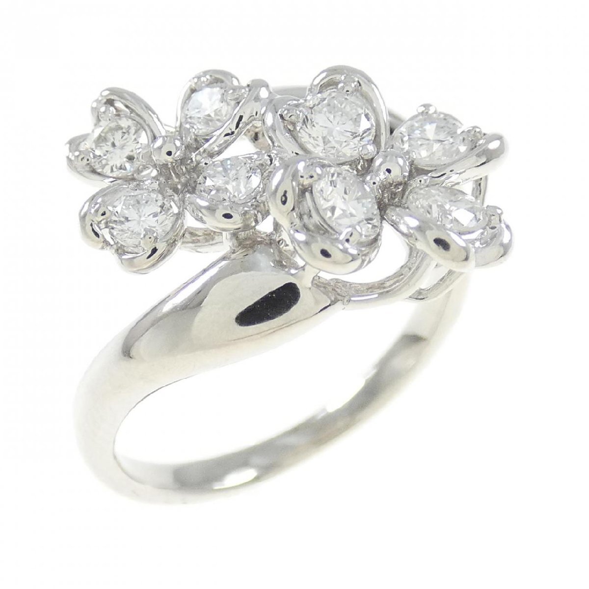 Yahoo!オークション - PT フラワー ダイヤモンド リング 0.53CT