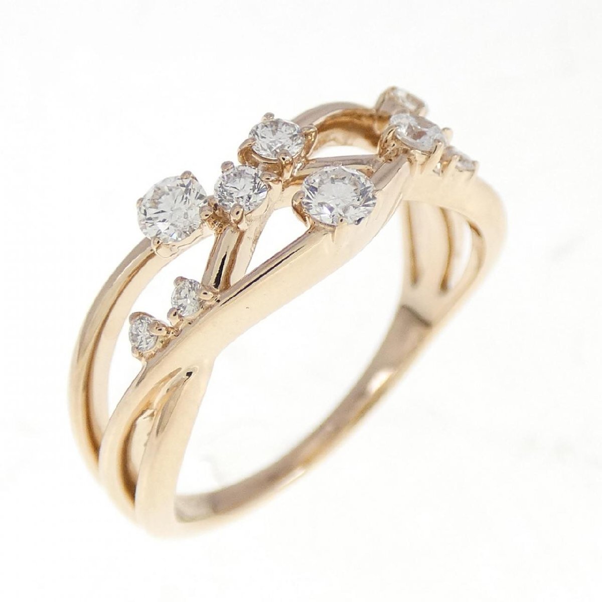 Yahoo!オークション - K18PG ダイヤモンド リング 0.21CT