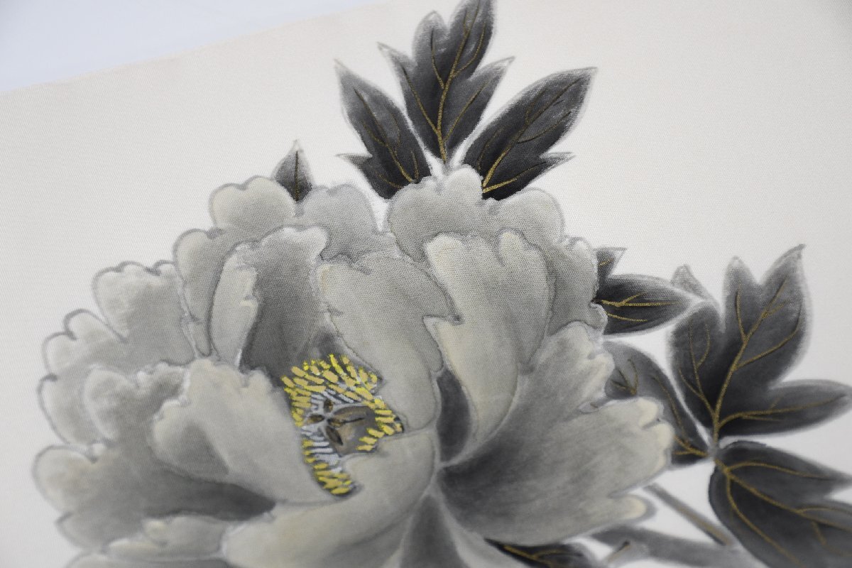 Yahoo!オークション - 袋名古屋帯 手描き 牡丹 花 帯丈358cm 着物屋 ne...