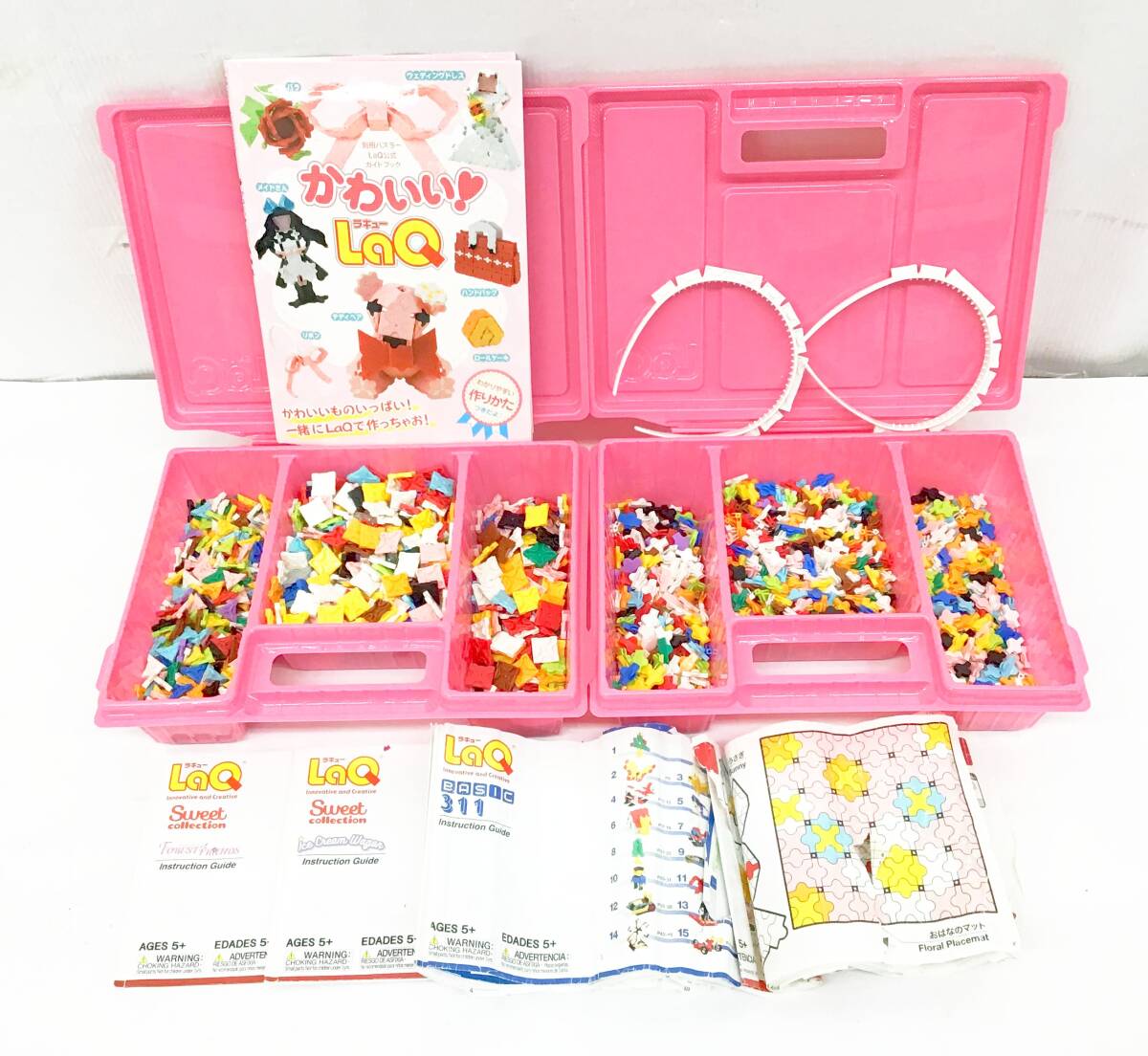 Yahoo!オークション - 大量セット LaQ 約1.6kg sweet/BASIC 冊子 収納...