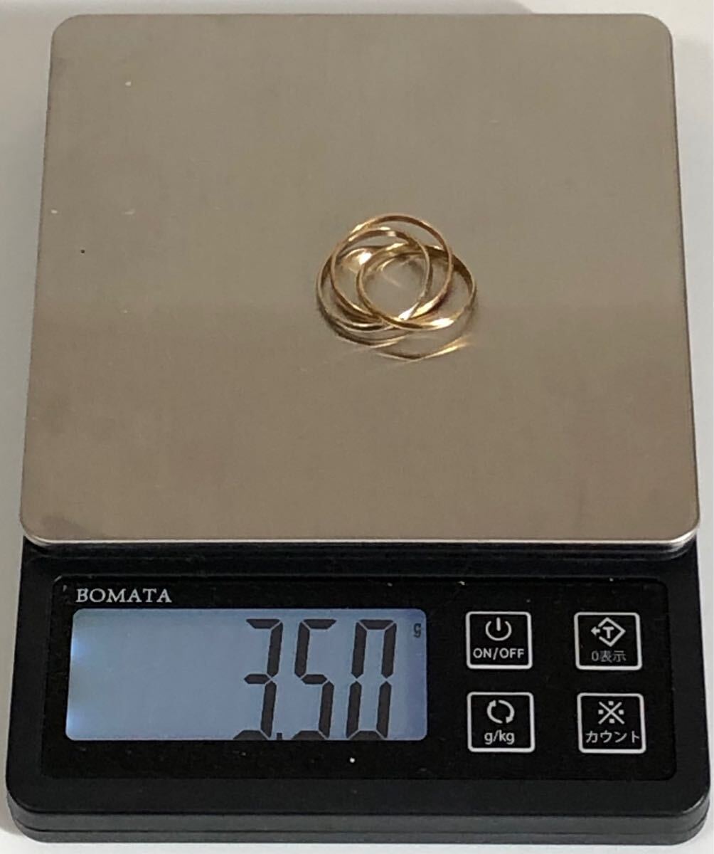 Yahoo!オークション - 48 Cartier カルティエ トリニティ 3連リング 8...