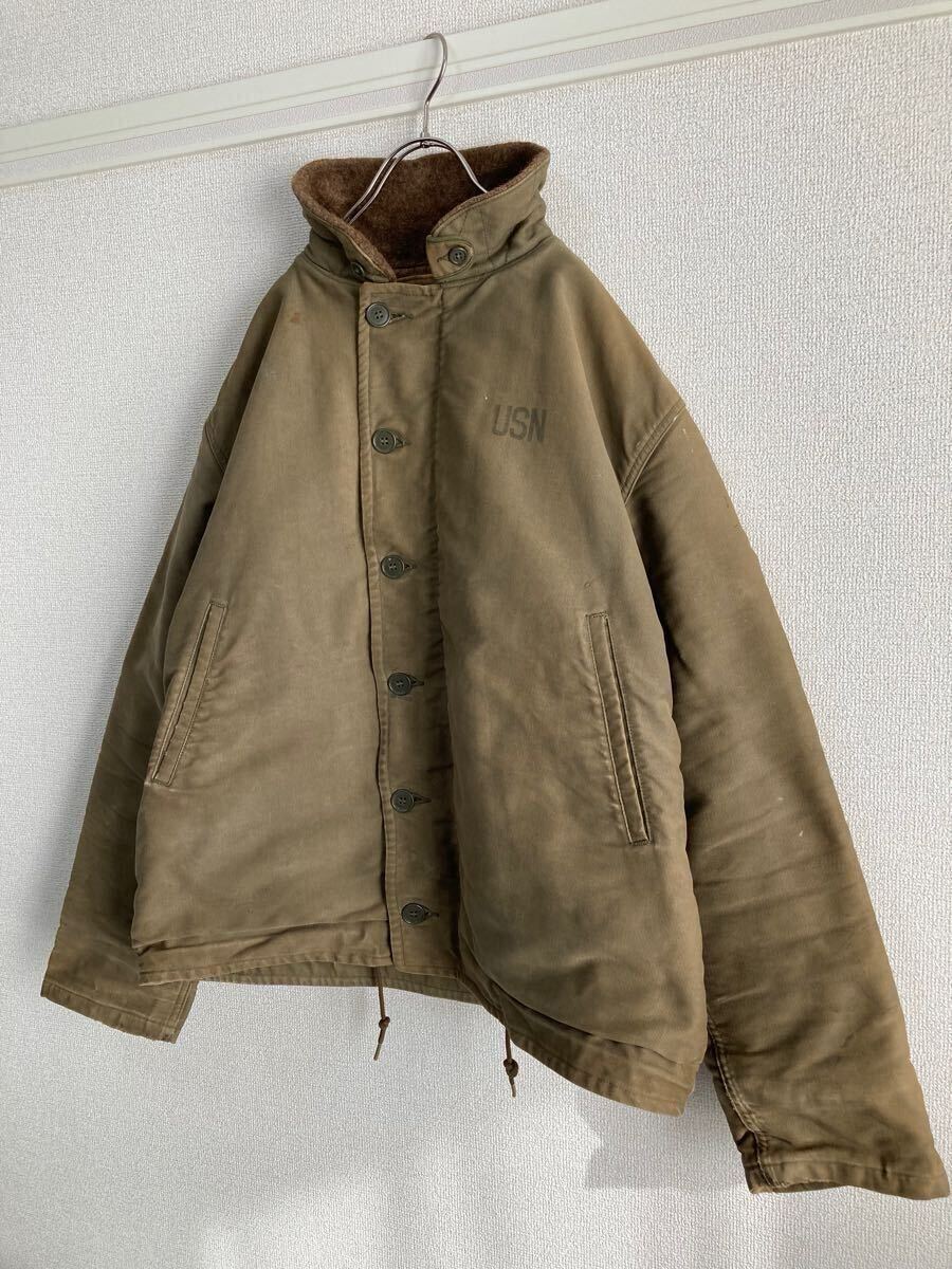 Yahoo!オークション - 雰囲気 50s 米軍 N-1 デッキジャケット ミリタリ...
