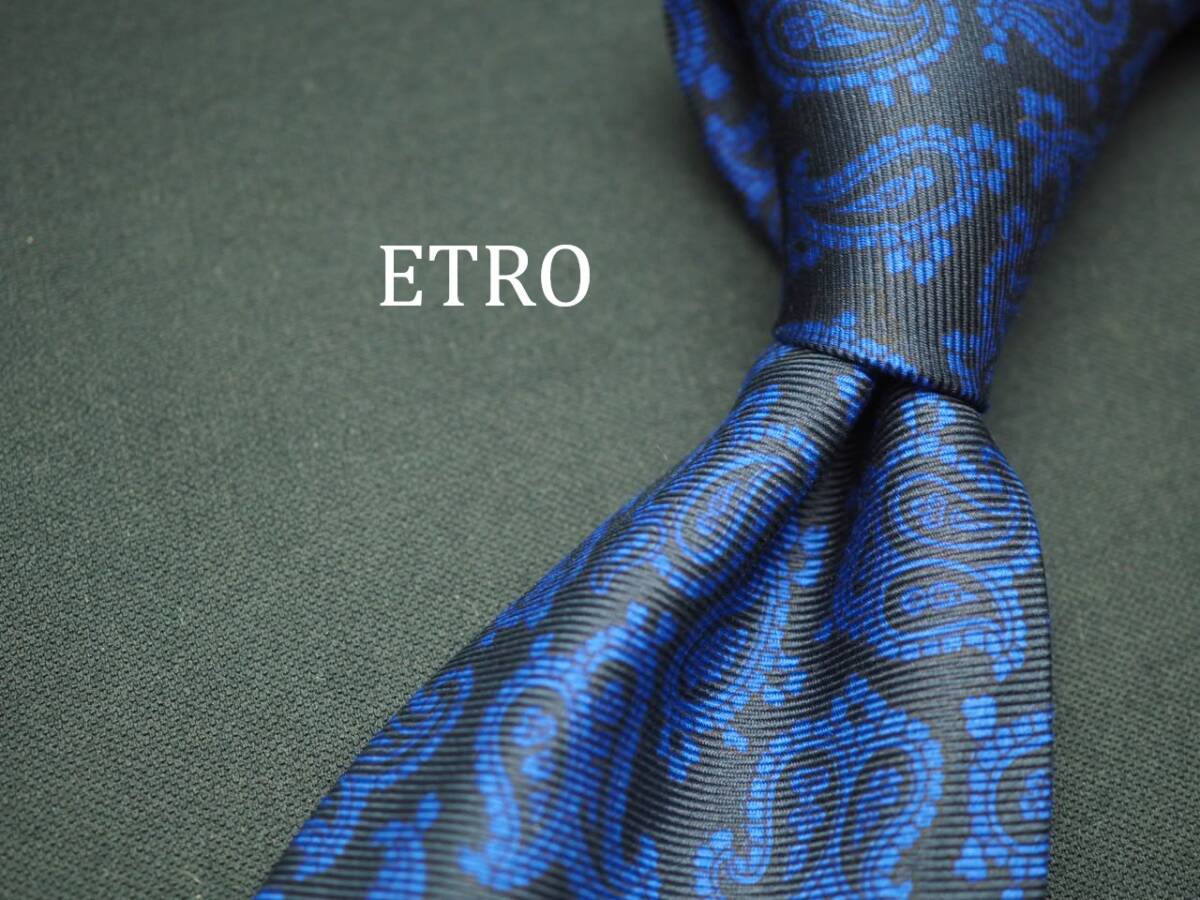 Yahoo!オークション - 美品【ETRO エトロ】 C1607 ブラック ネイビー系...