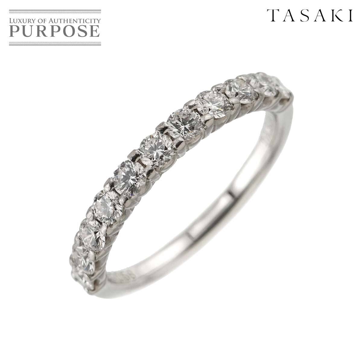 Yahoo!オークション - タサキ TASAKI 11号 リング ダイヤ 0.58ct ダイ...