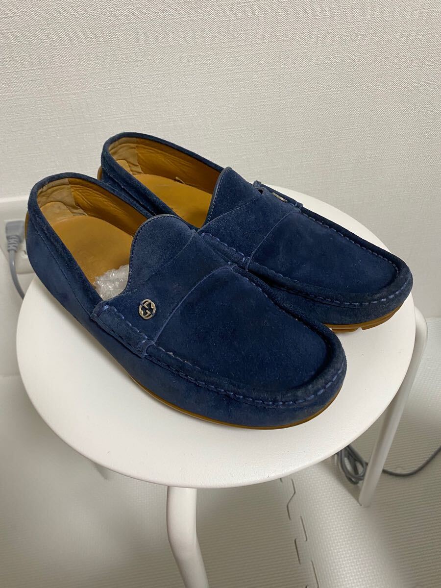 Yahoo!オークション - GUCCI ドライビングシューズ ネイビー