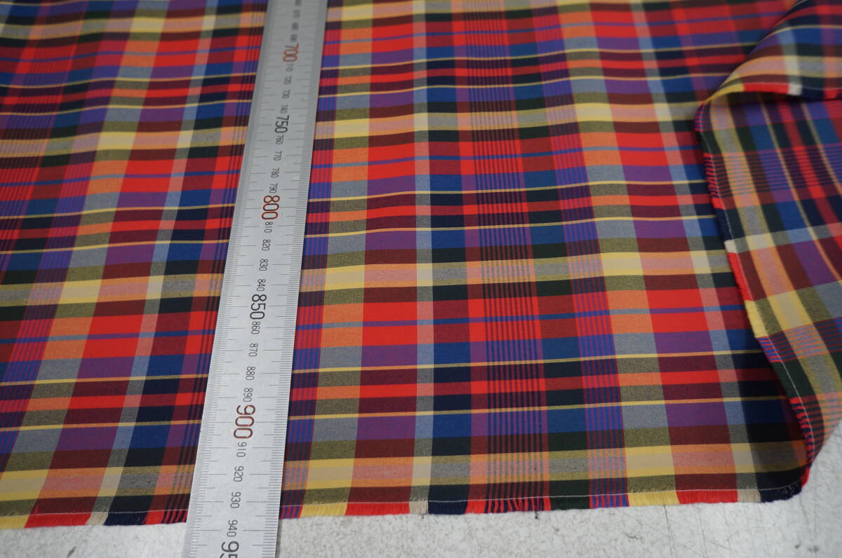 Yahoo!オークション - NO35-4.2 先染め綿100チェック生地 赤 4．2...