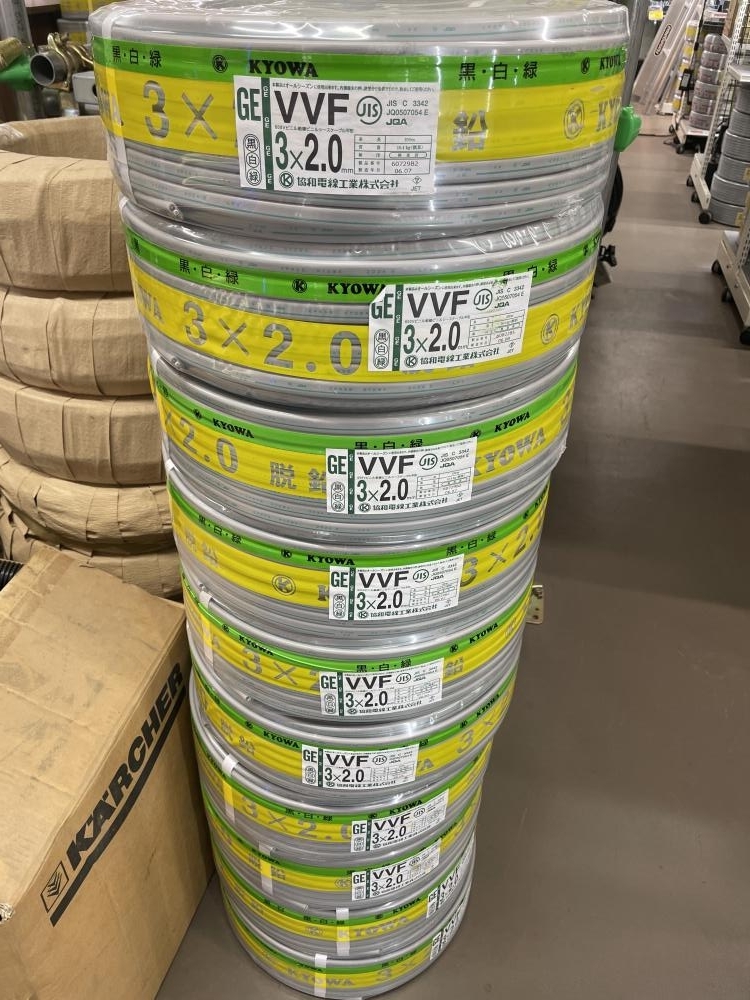 Yahoo!オークション - 009 未使用品・店頭引取限定商品 協和電線 VVFケ...