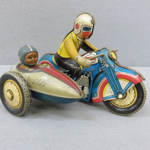 Yahoo!オークション - P321 詳細不明 ブリキ サイドカー 当時物 11/1 A