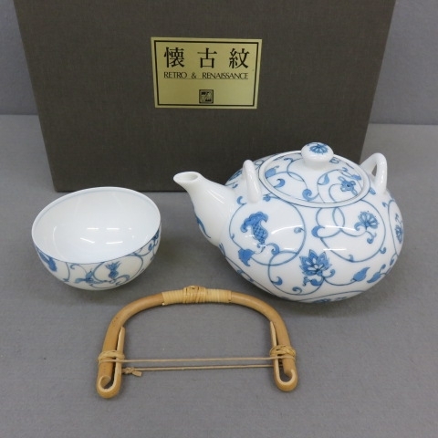 Yahoo!オークション - K321 庫山窯 懐古紋 急須/湯呑セット 未使用 7/2...