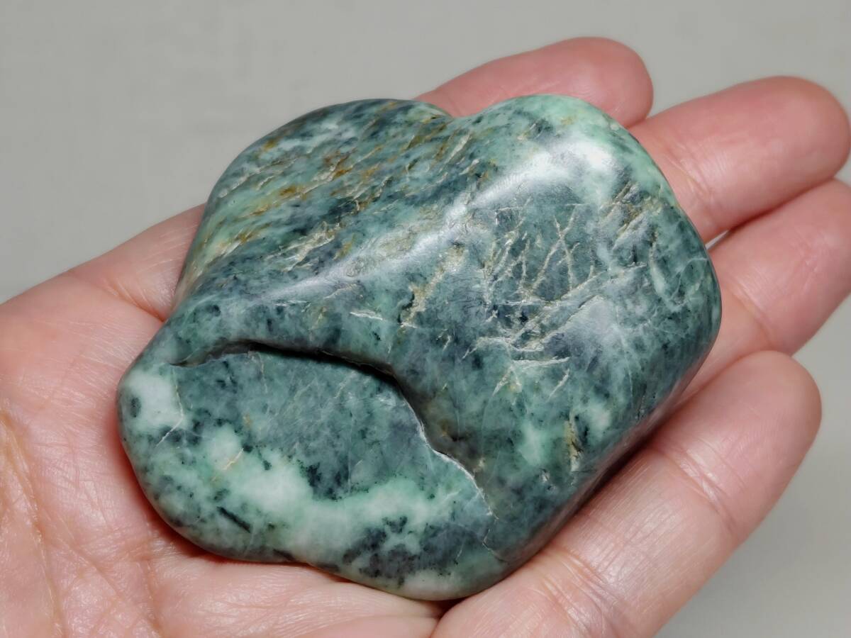 Yahoo!オークション - 【黒緑】 146g 翡翠 ヒスイ 原石 翡翠原石 鑑賞...