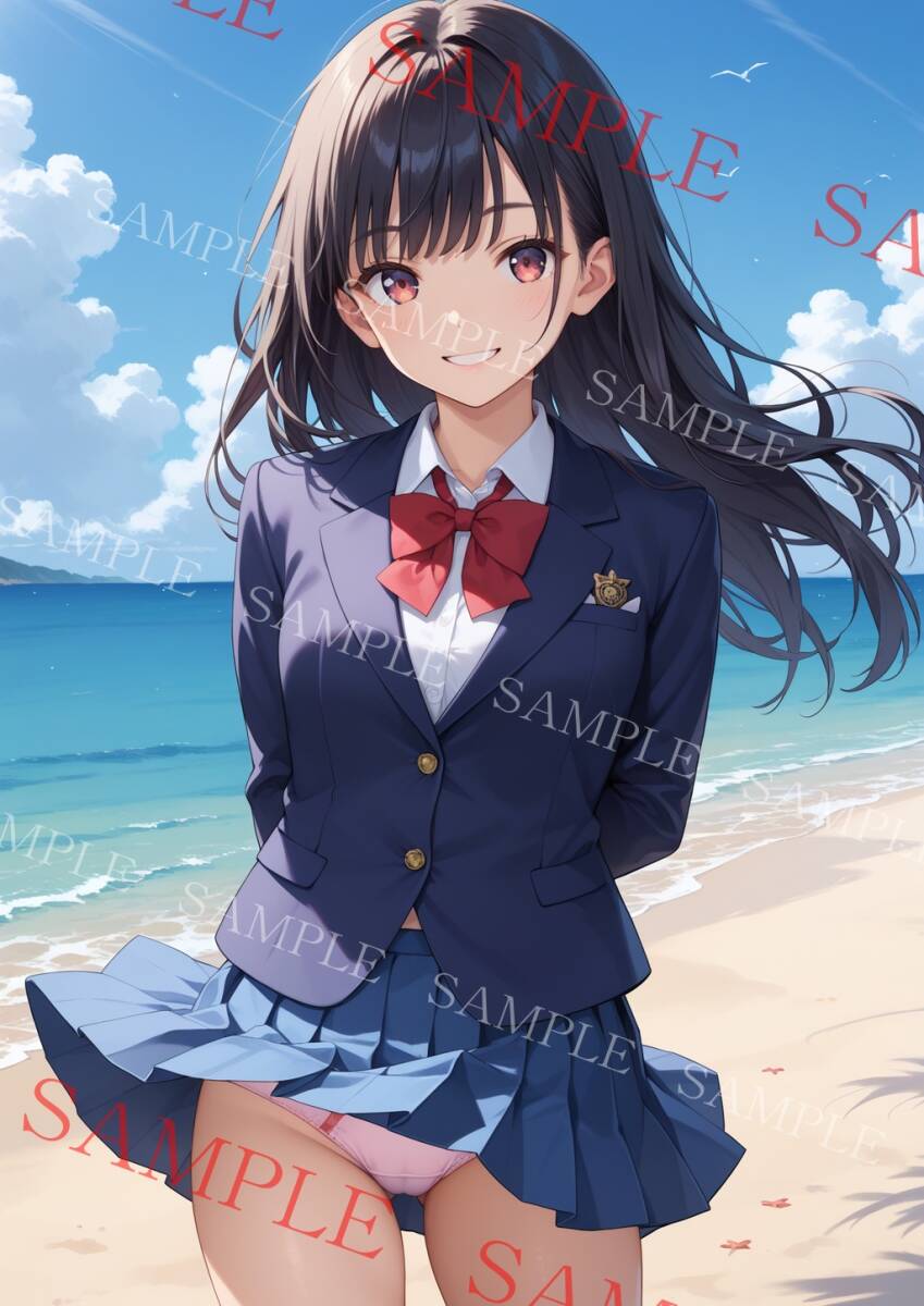 Yahoo!オークション - 制服 風チラ パンチラ 下着 美少女 パンツ 美乳 ...