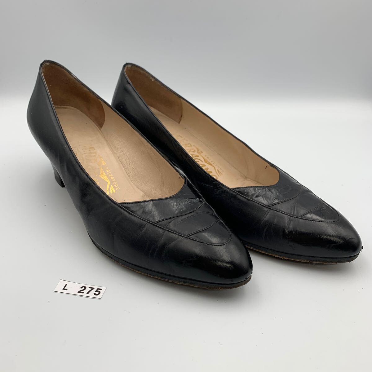 Yahoo!オークション - L275 Salvatore Ferragamo フェラガモ パンプス ...