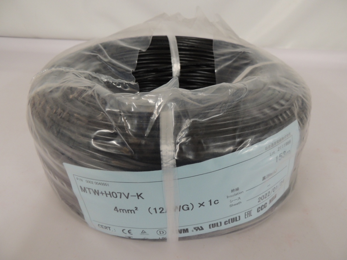 Yahoo!オークション - 未使用 日合通信電線 MTW+H07V-K 4mm 12AWG ×1C...