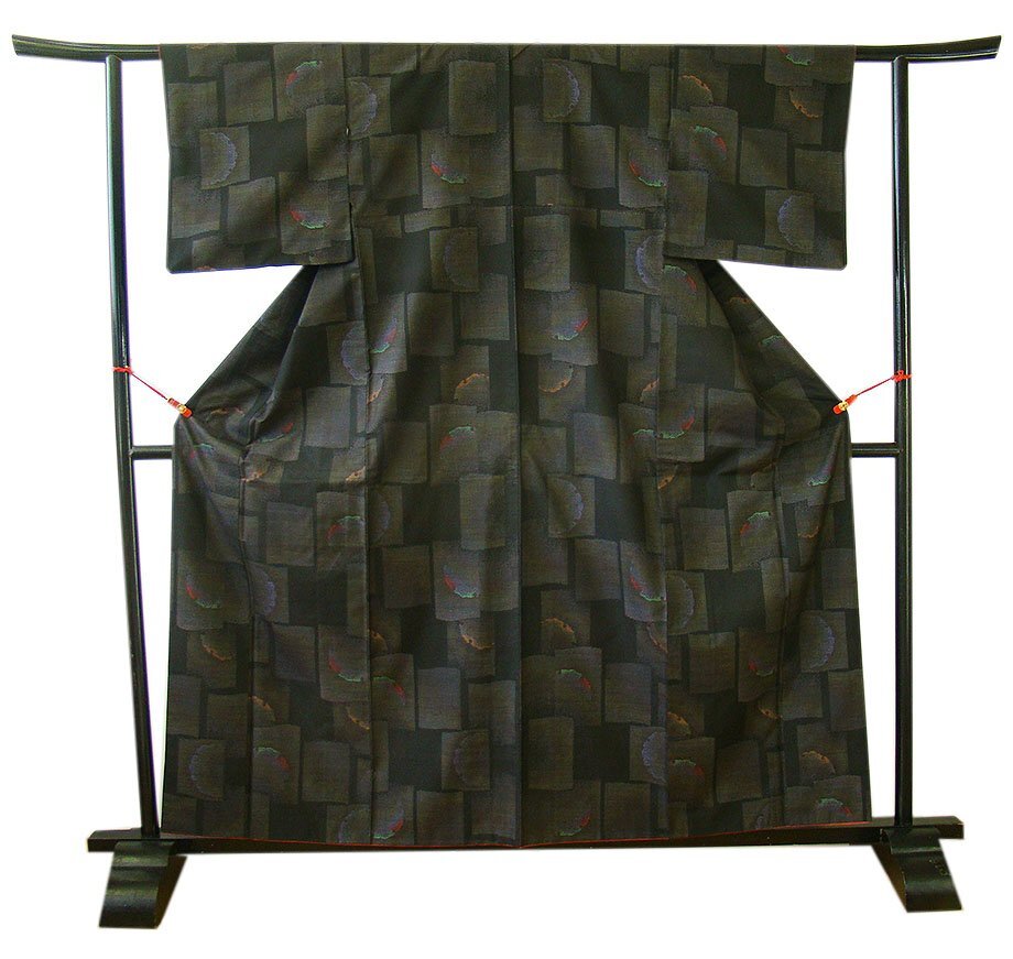 Yahoo!オークション - 時代屋 裄63.3cm S寸 本場 大島紬 径横絣 7マ...