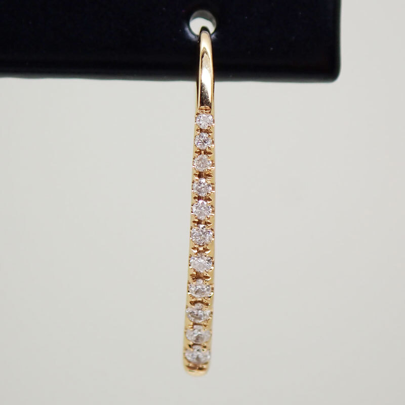 Yahoo!オークション - K18 ダイヤモンド フックピアス 上質ダイヤ D0.1...