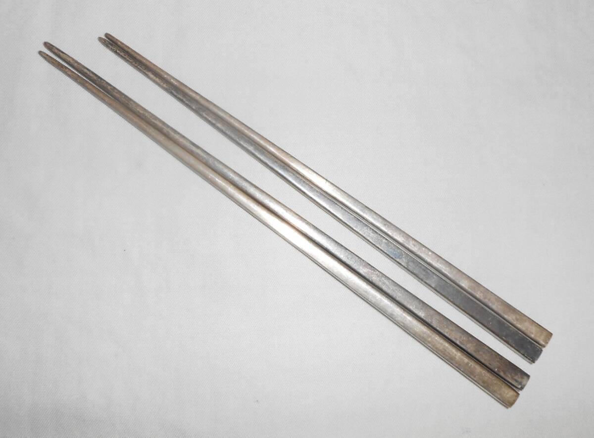 Yahoo!オークション - 銀製 箸セット 総重量約47g 夫婦箸 大小箸2膳 長...