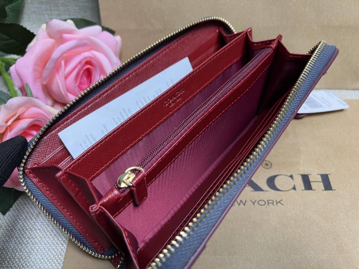コーチ COACH 長財布 財布 新品未使用 レッド×ブルー コーチ COACH 長財布 財布 新品未使用 レッド×ブルー