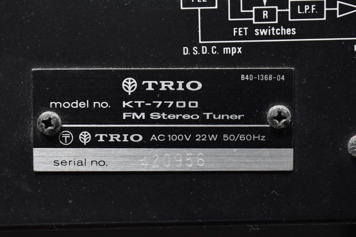 Yahoo!オークション - TRIO KT-7700 チューナー トリオ【現状渡し品】