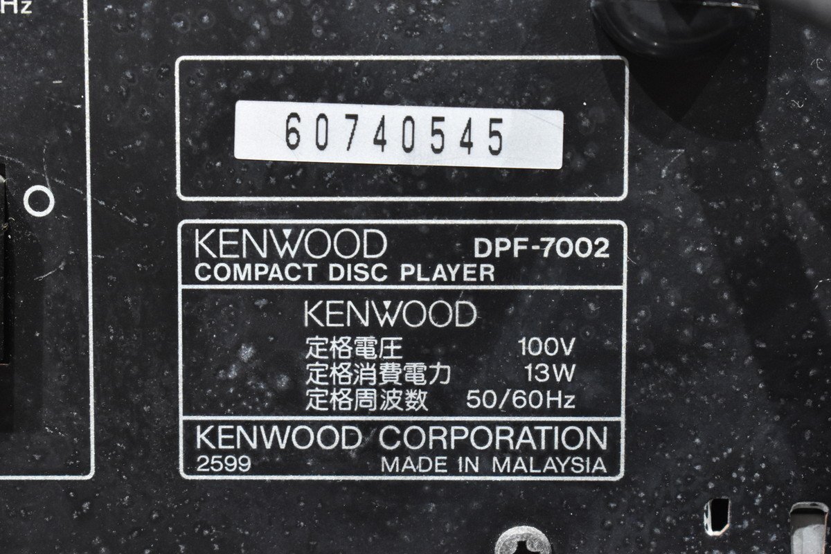 Yahoo!オークション - 【C】KENWOOD DPF-7002 CDプレーヤー ケンウッド...