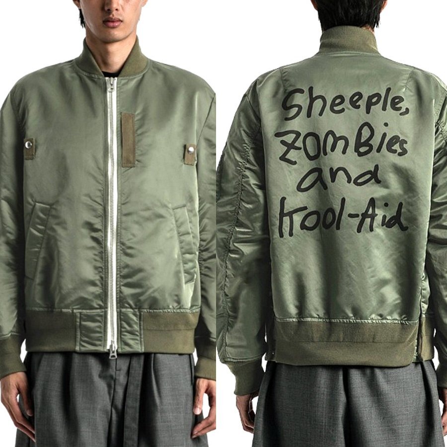 Yahoo!オークション - SACAI X MADSAKI MA-1 ナイロン ブルゾンジ ケッ...