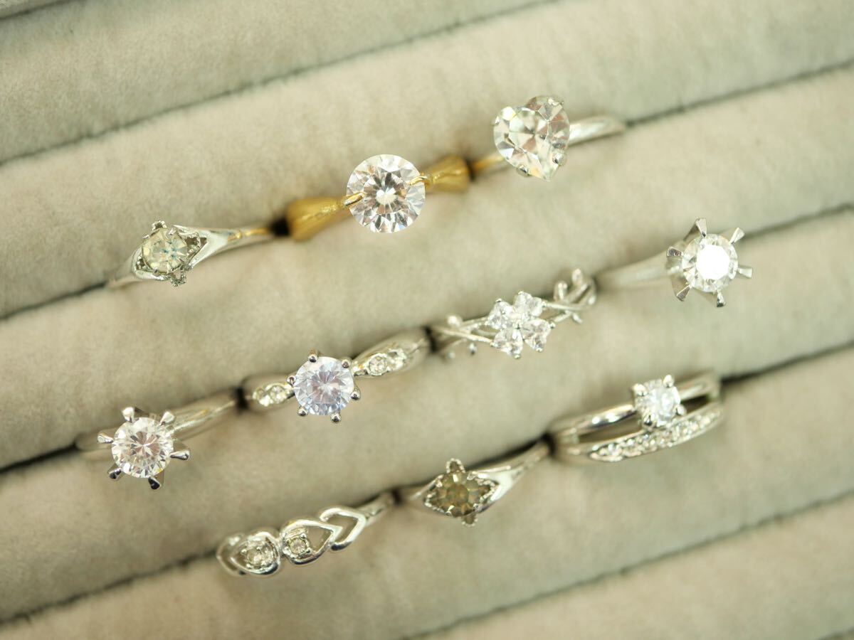 Yahoo!オークション - 【D68】キラキラ 指輪 リング SILVER シルバー 9...