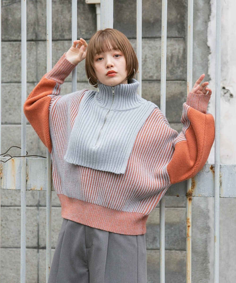 Yahoo!オークション - 新品タグ付 人気完売 KBFレイヤードハーフZIPニ...