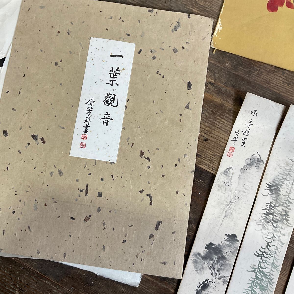 Yahoo!オークション - Q05/ 時代 色紙 和歌 短冊 日本画 書 肉筆 書画 ...