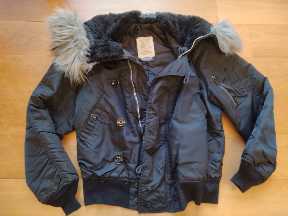 Yahoo!オークション - ALPHA N-2B フライトジャケット 黒 SMALL ビンテ...