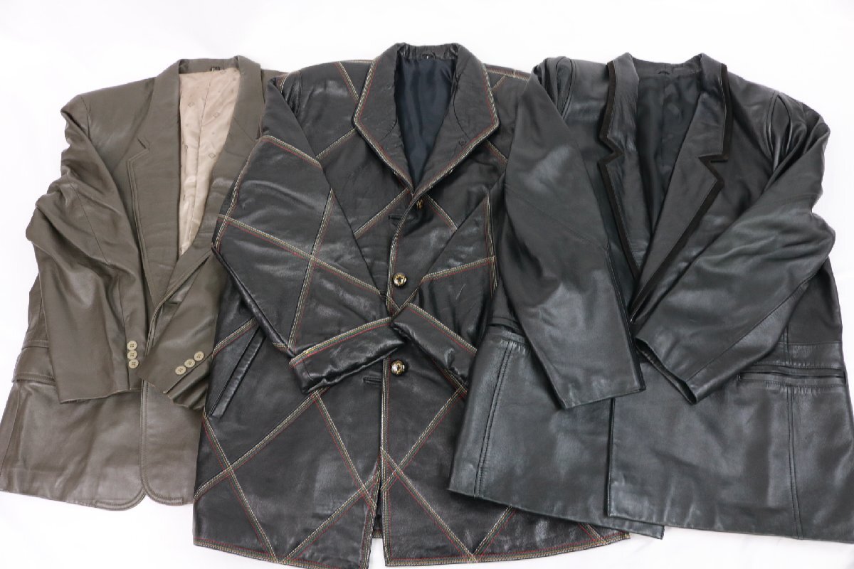Yahoo!オークション - メンズ レザー ジャケット まとめて 3点 本革 ラ...