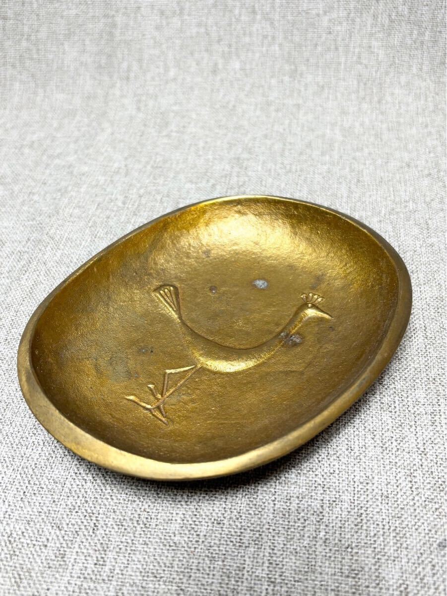 Yahoo!オークション - (A-7) 真鍮製 トレイ 425g 金属製 小物入れ 鍵入...