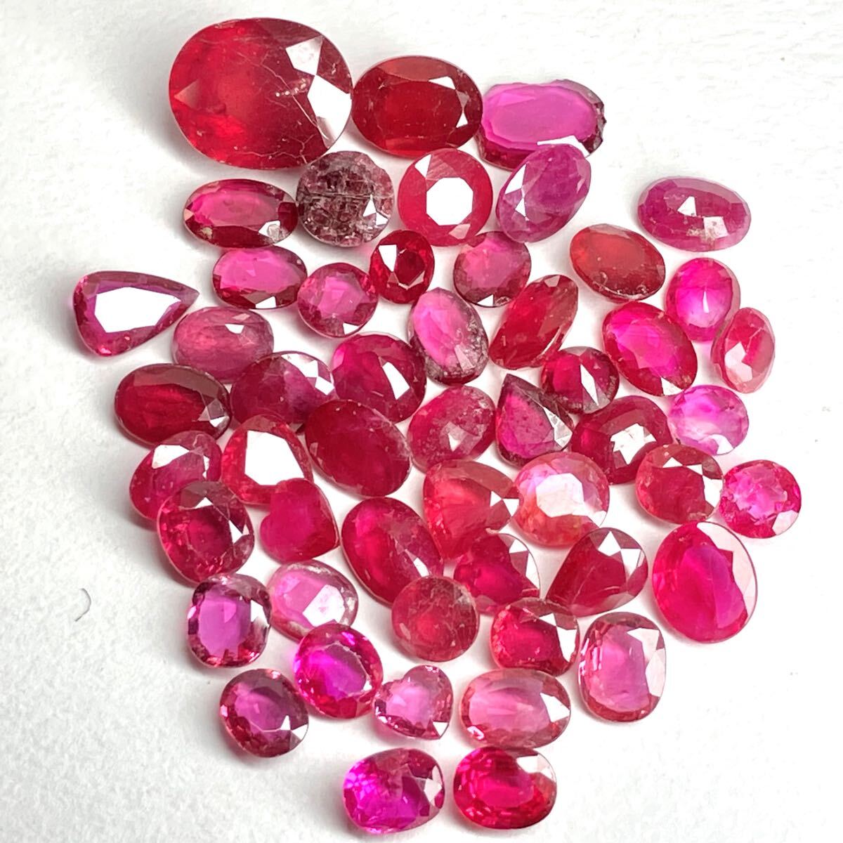 Yahoo!オークション - 1円〜 （天然ルビーおまとめ44ct）j 約8.8g ルー...