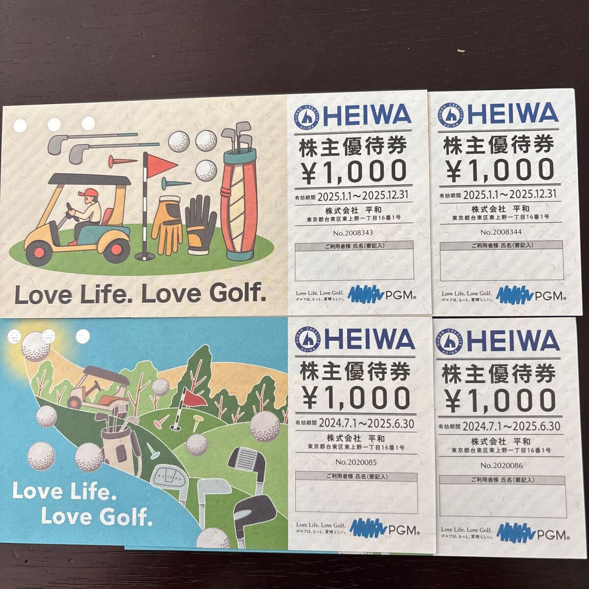 Yahoo!オークション - HEIWA 平和 PGM 株主優待4000円