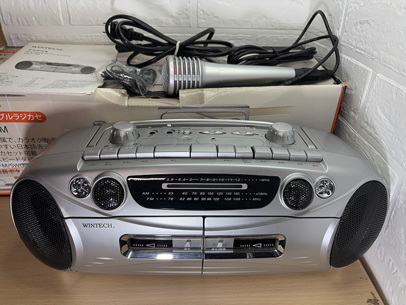 Yahoo!オークション - WINTECH WCT-1M マイク付ダブルラジカセ ラジオA...