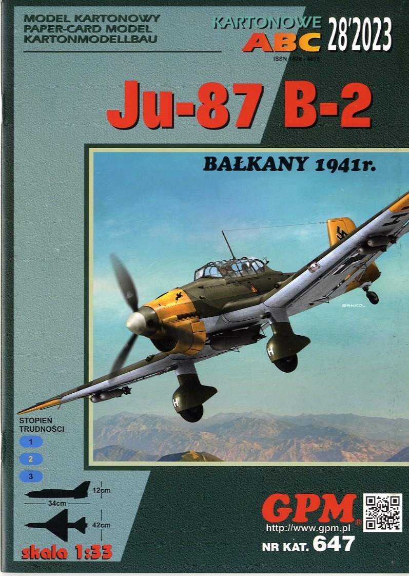 Yahoo!オークション - GPM 1 33 Ju-87 B-2 BALKANY 1941r (Card Model)