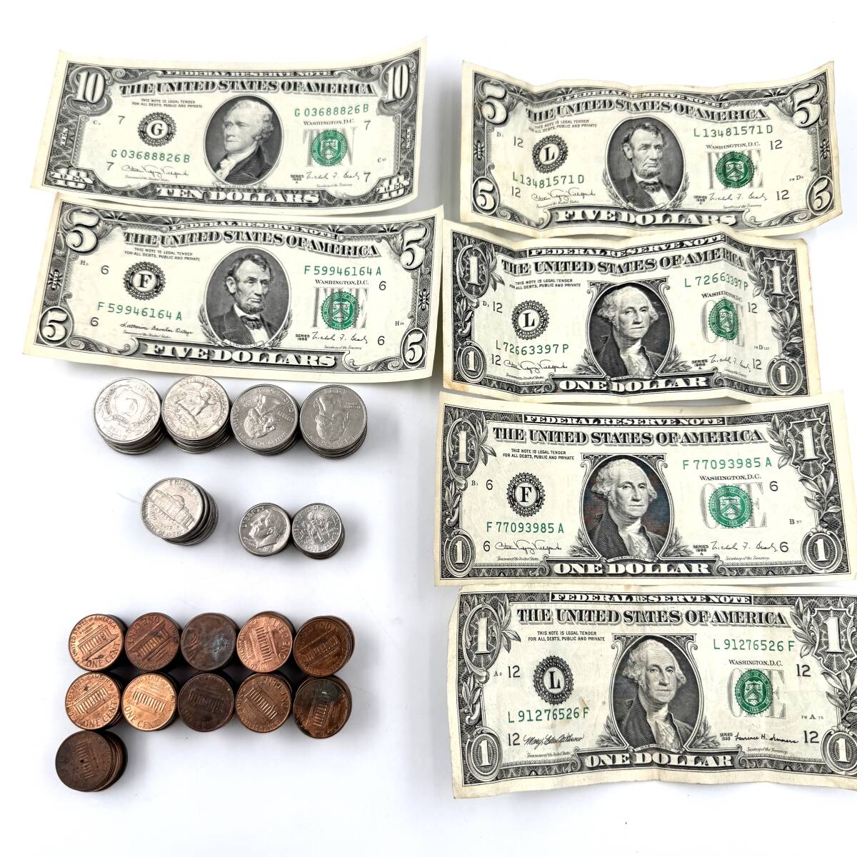 Yahoo!オークション - ＃3768 アメリカドル おまとめ 紙幣 貨幣 外国銭...