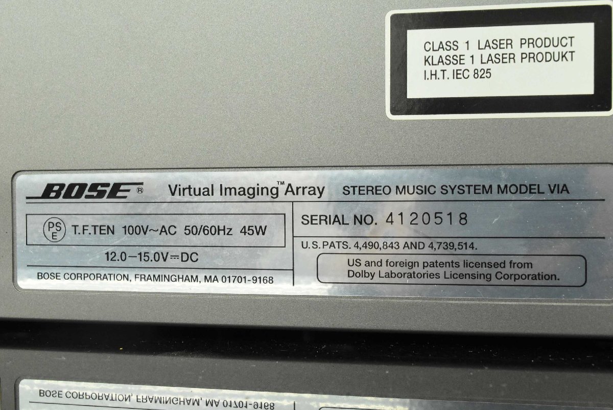 Yahoo!オークション - 【J】BOSE VIA VIRTUAL IMAGING ARRAY CD/MDシス...