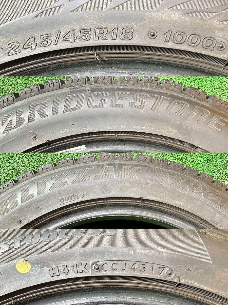 Yahoo!オークション - 冬用 バリ山 245/45R18 100Q BRIDGESTONE BLIZZ...