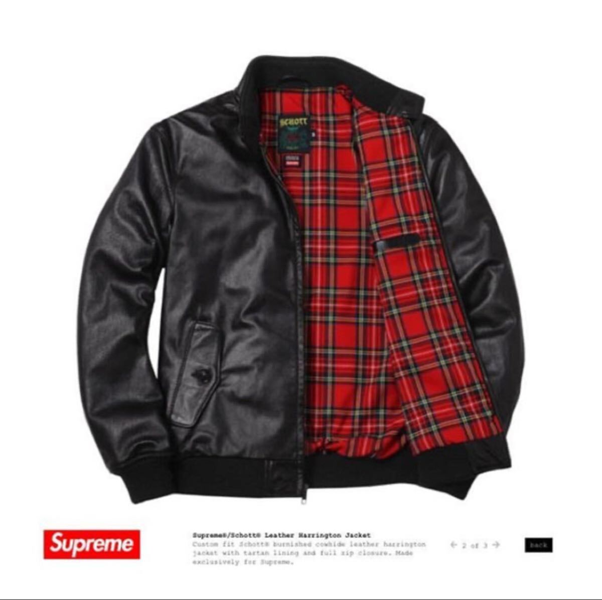Supreme x Schott Leather Harrington JKT シュプリーム Supreme x Schott Leather Harrington JKT シュプリーム