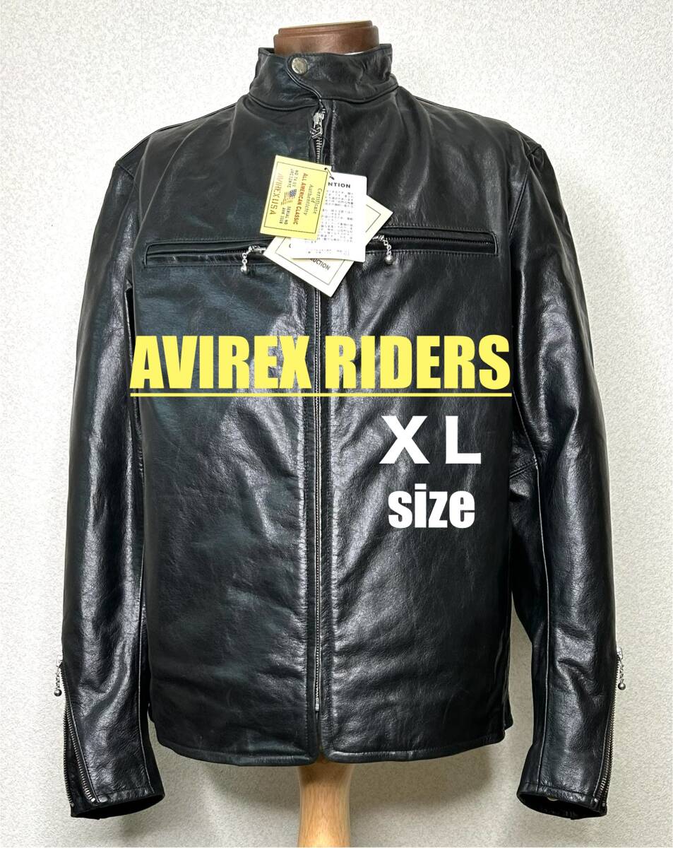 Yahoo!オークション - 新品タグ付き②AVIREX【XL】革ライダースTOPGUN ...