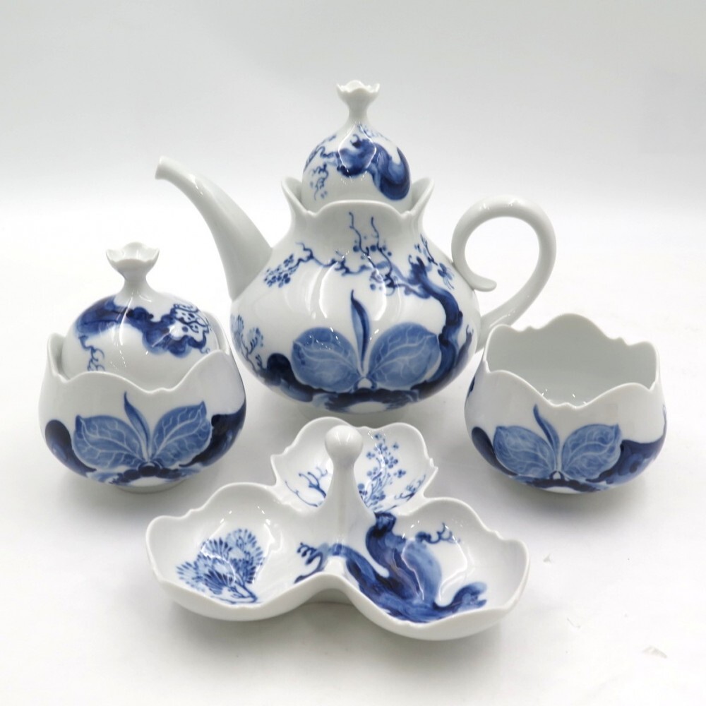 Yahoo!オークション - 1円〜 Meissen マイセン ブルーオーキッド ティ...