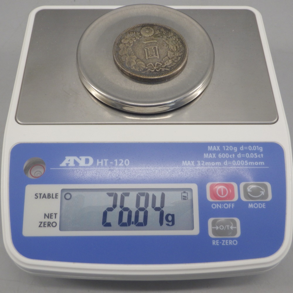 Yahoo!オークション - 新1円銀貨 明治27年 量目 約 26.84g 一圓銀貨 円...