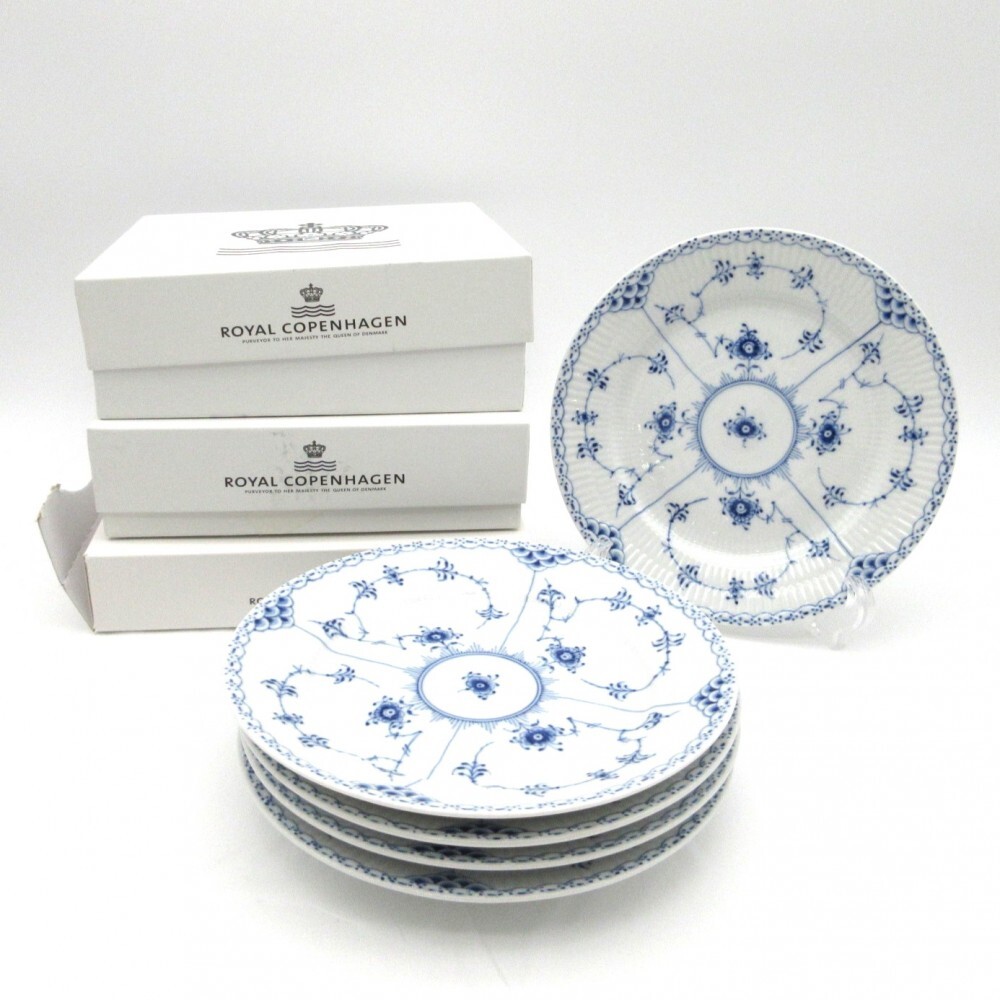 Yahoo!オークション - 1円〜 ロイヤルコペンハーゲン ブルーフルーテッ...